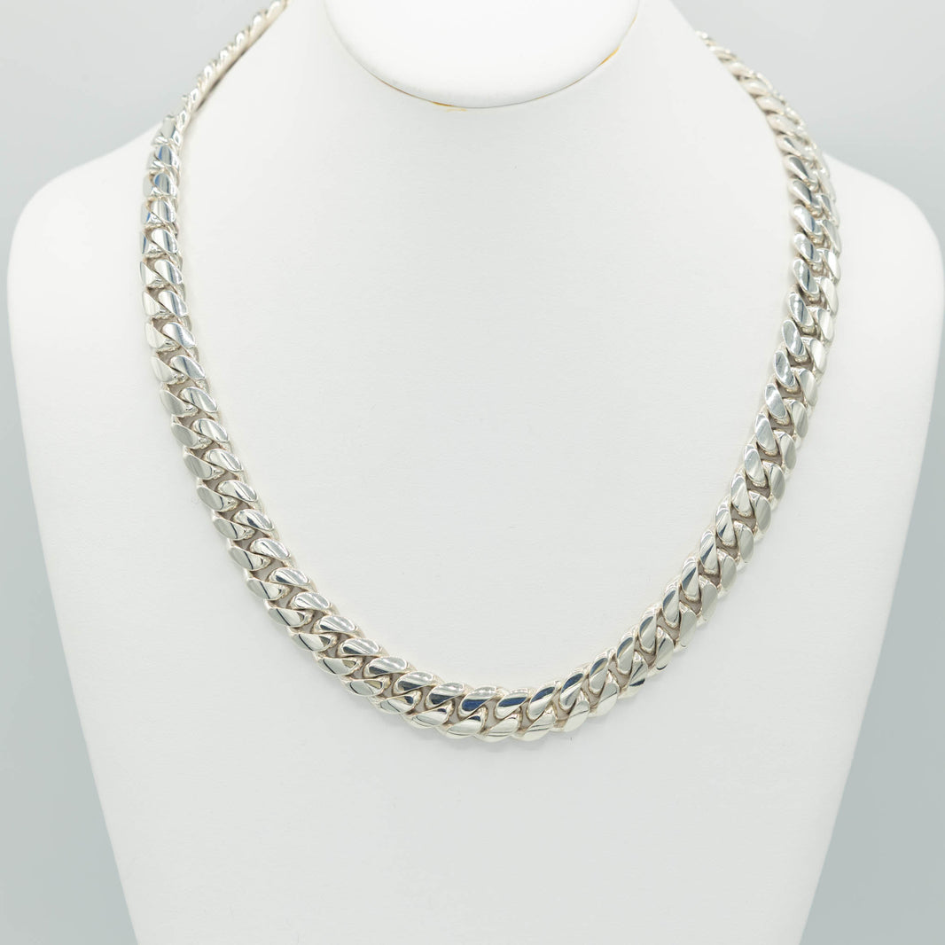 999 Handmade Silver Miami Cuban Chain 12mm