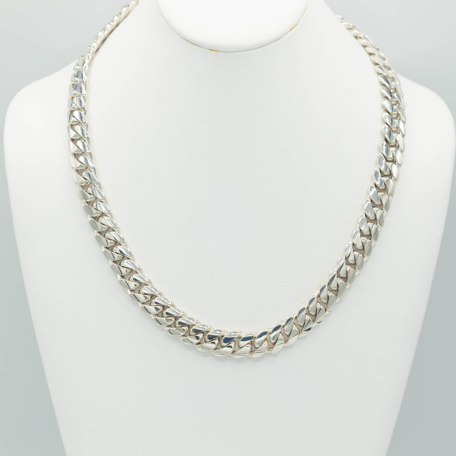 999 Handmade Silver Miami Cuban Chain 12mm