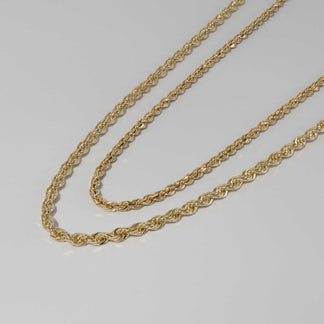 Solid Gold 4mm Diamond Cut Rope – Miami Links