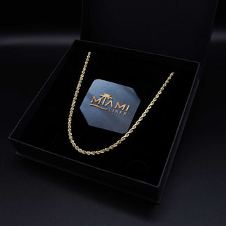 Solid Gold 4mm Diamond Cut Rope – Miami Links